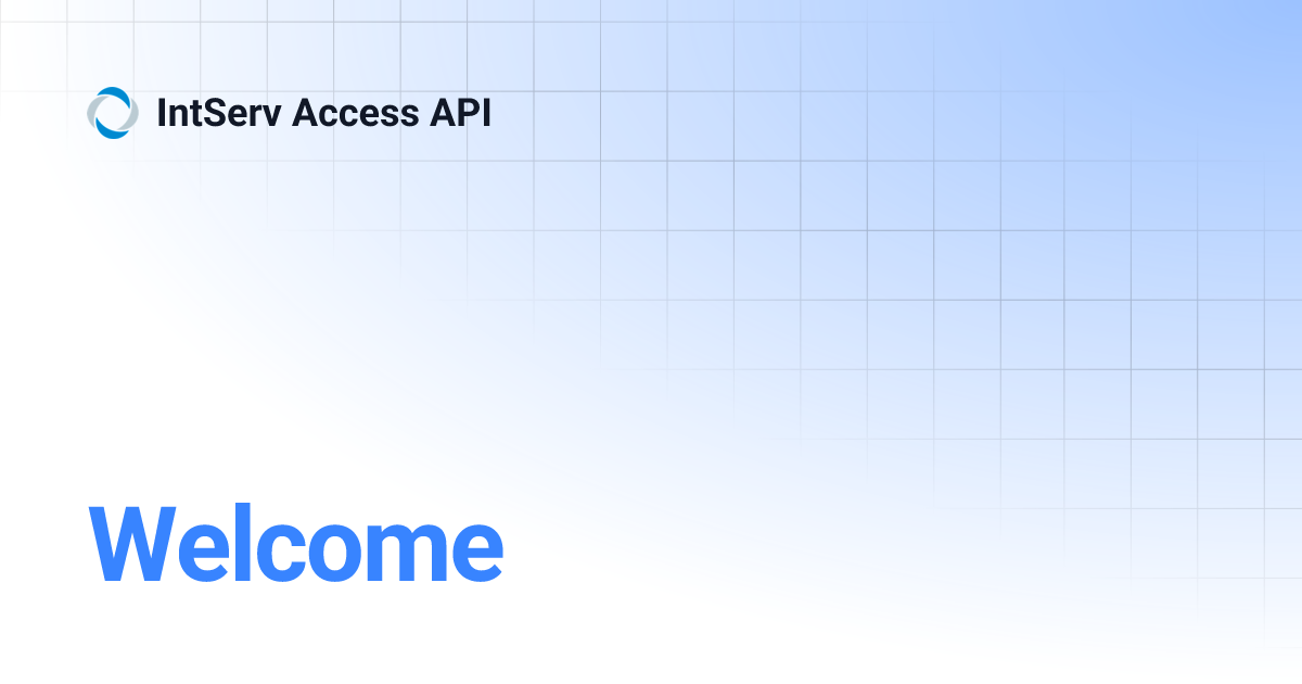 Welcome | IntServ Access API